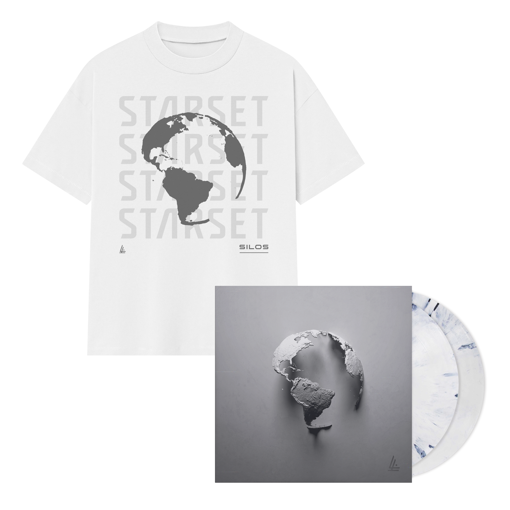 Starset – "SILOS" White T-Shirt + Dystopian White Vinyl – Fearless Records